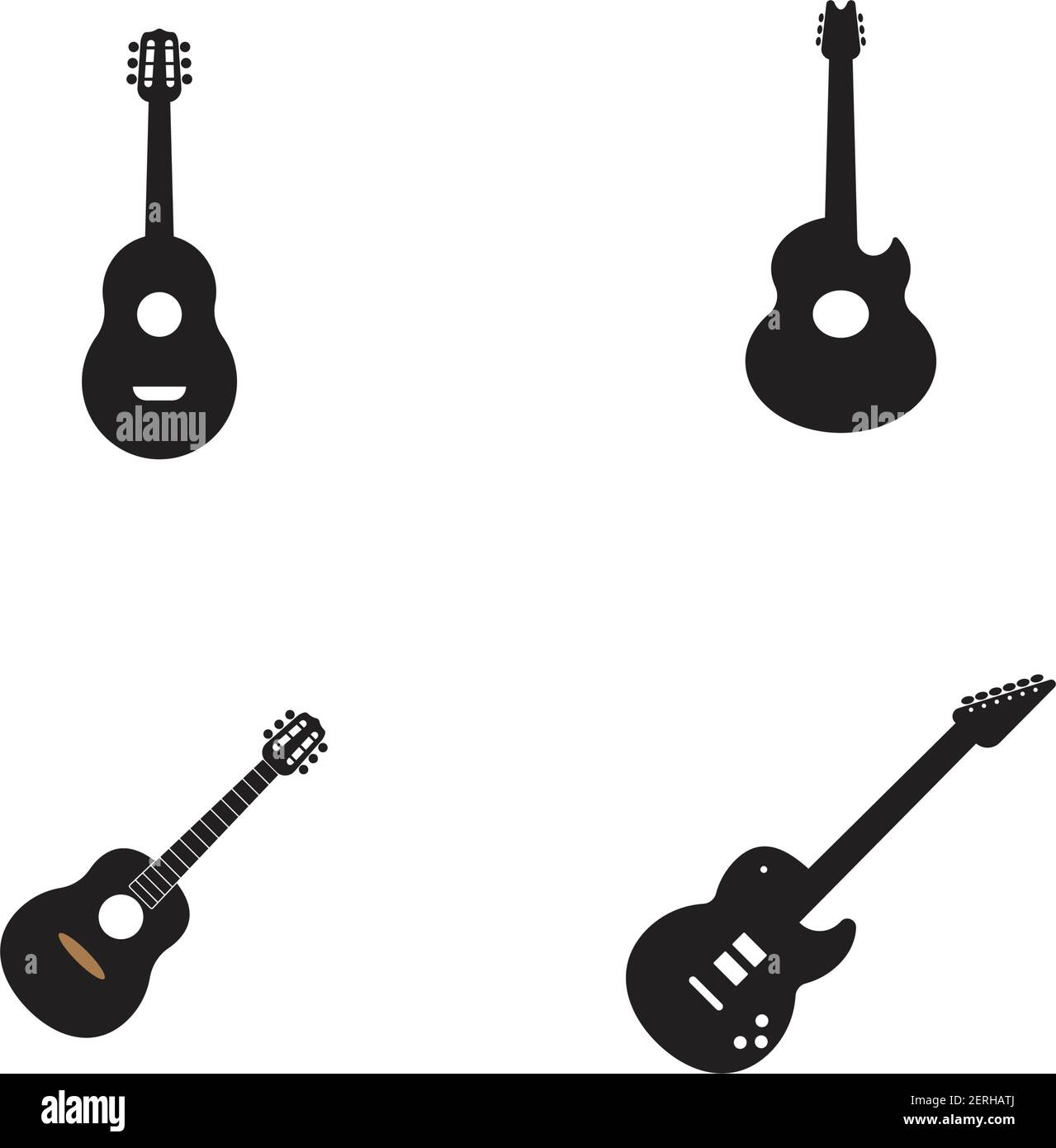 Guitar logo icon template illustration design Stock Vector Image & Art ...