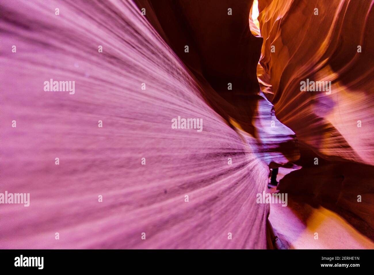Bottom to top view from inside colorful Antelope Canyon in Utah Stock ...