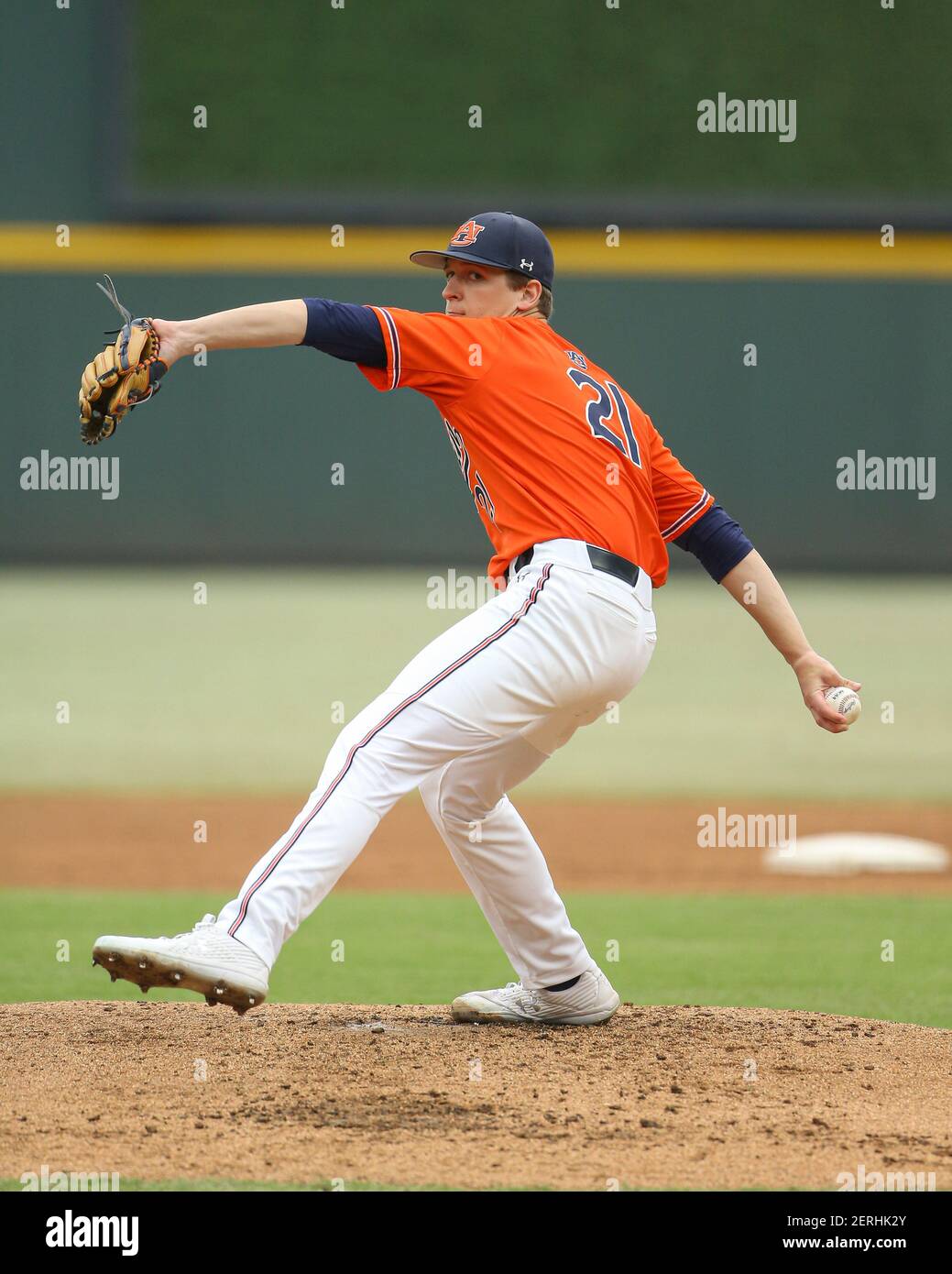 Round Rock, TX, USA. 28th Feb, 2021. Auburn Tigers starting pitcher ...