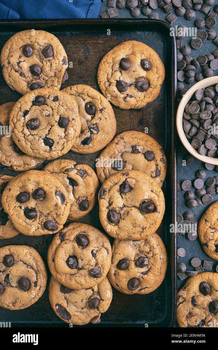 Homemade chocolate chip cookies Stock Photo - Alamy