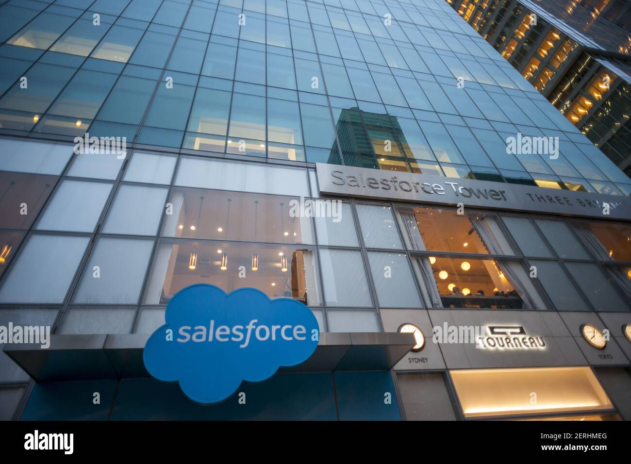 The offices of Salesforce, a cloud-computing company, are seen in ...