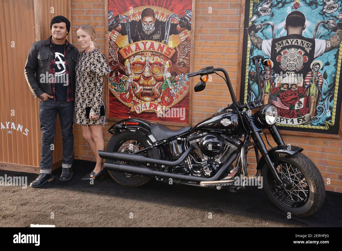 (L-R) Elgin James and Guest at FX's "Mayans M.C." Premiere held at the ...