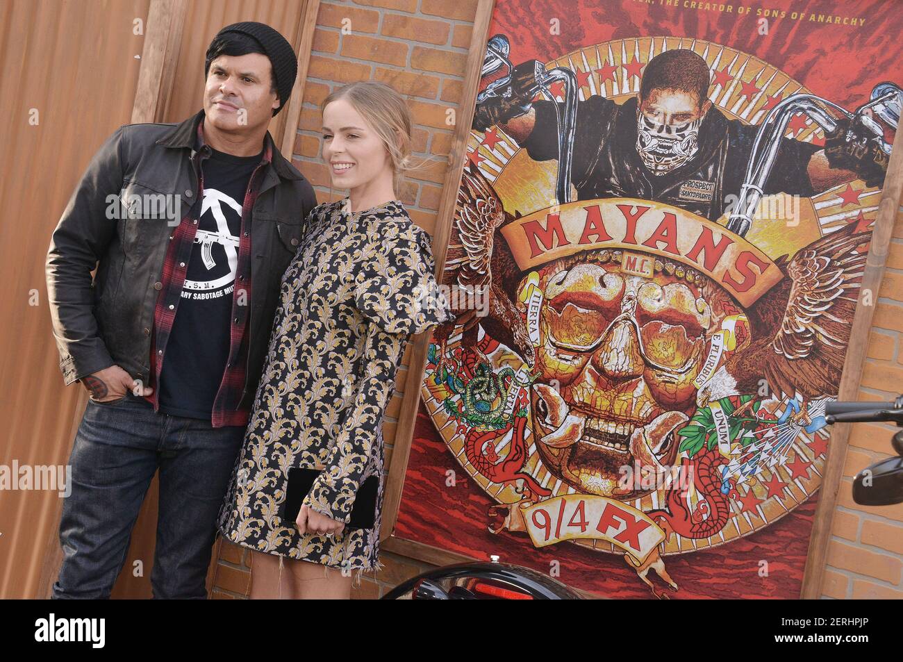 (L-R) Elgin James and Guest at FX's "Mayans M.C." Premiere held at the ...