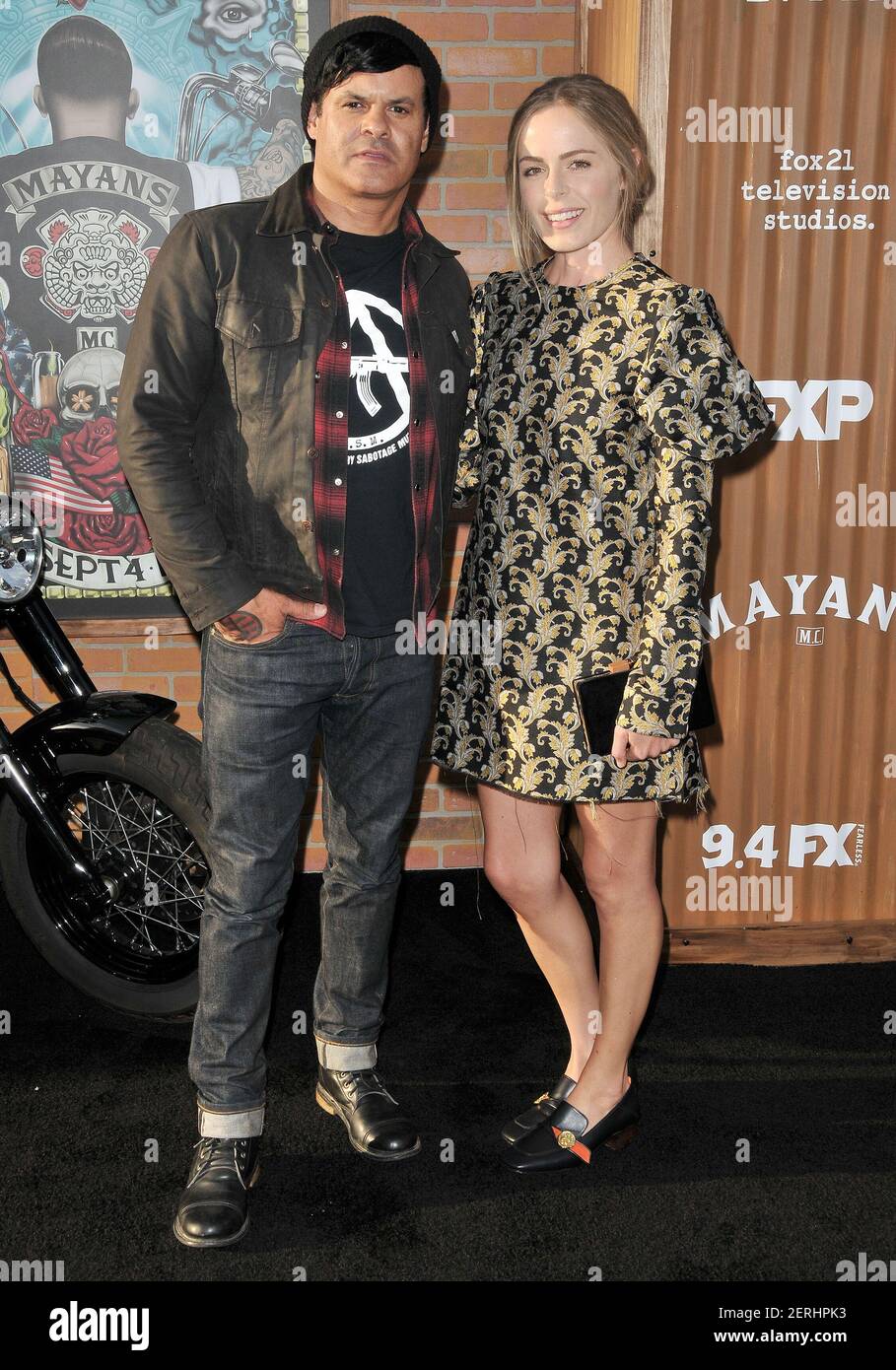 (L-R) Elgin James and Guest at FX's "Mayans M.C." Premiere held at the ...