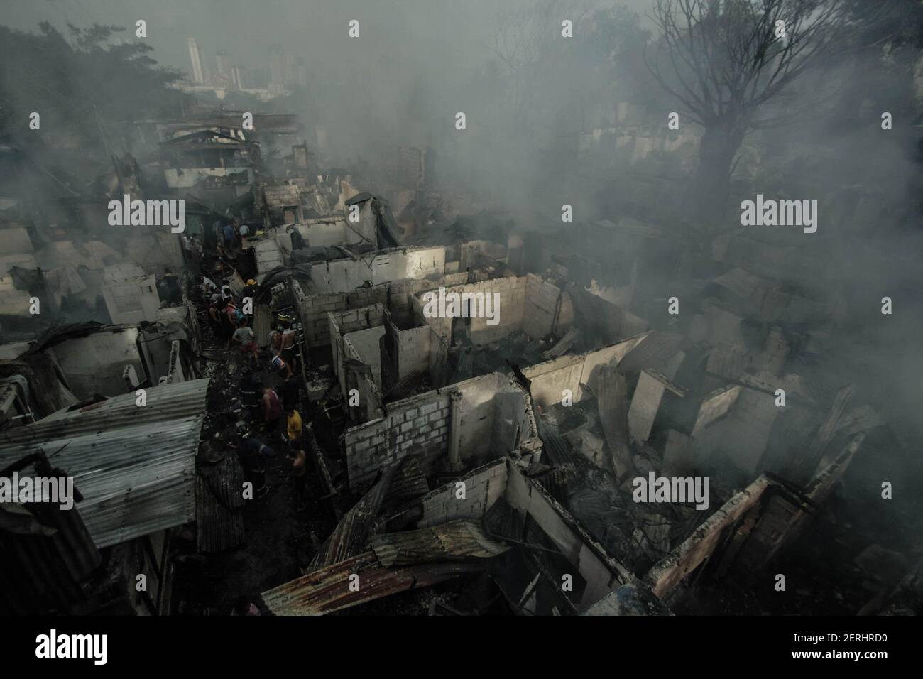 What remains of a residential area in Block 34, Addition Hills ...
