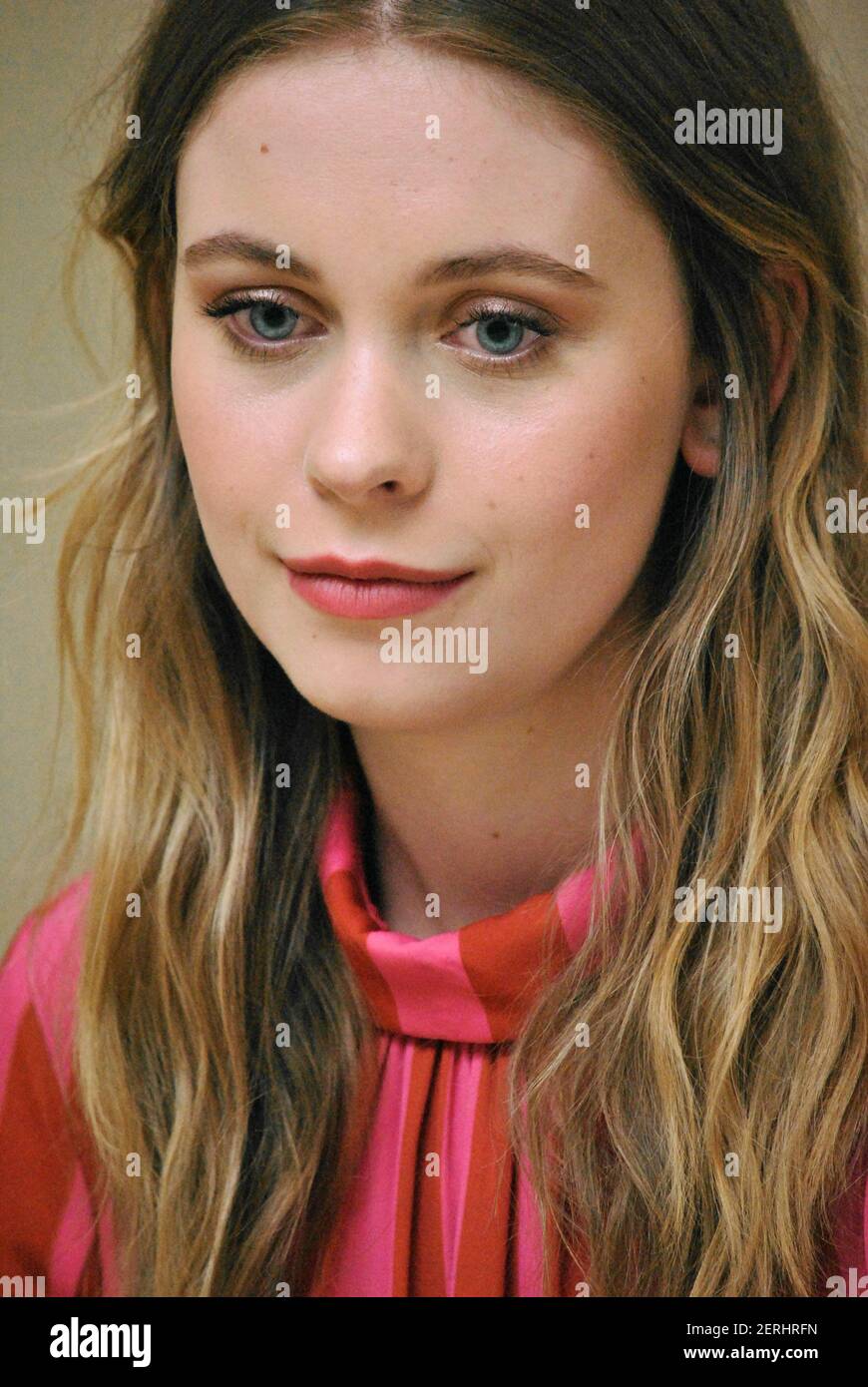 Sorcha Groundsell at the Hollywood Foreign Press Association press ...