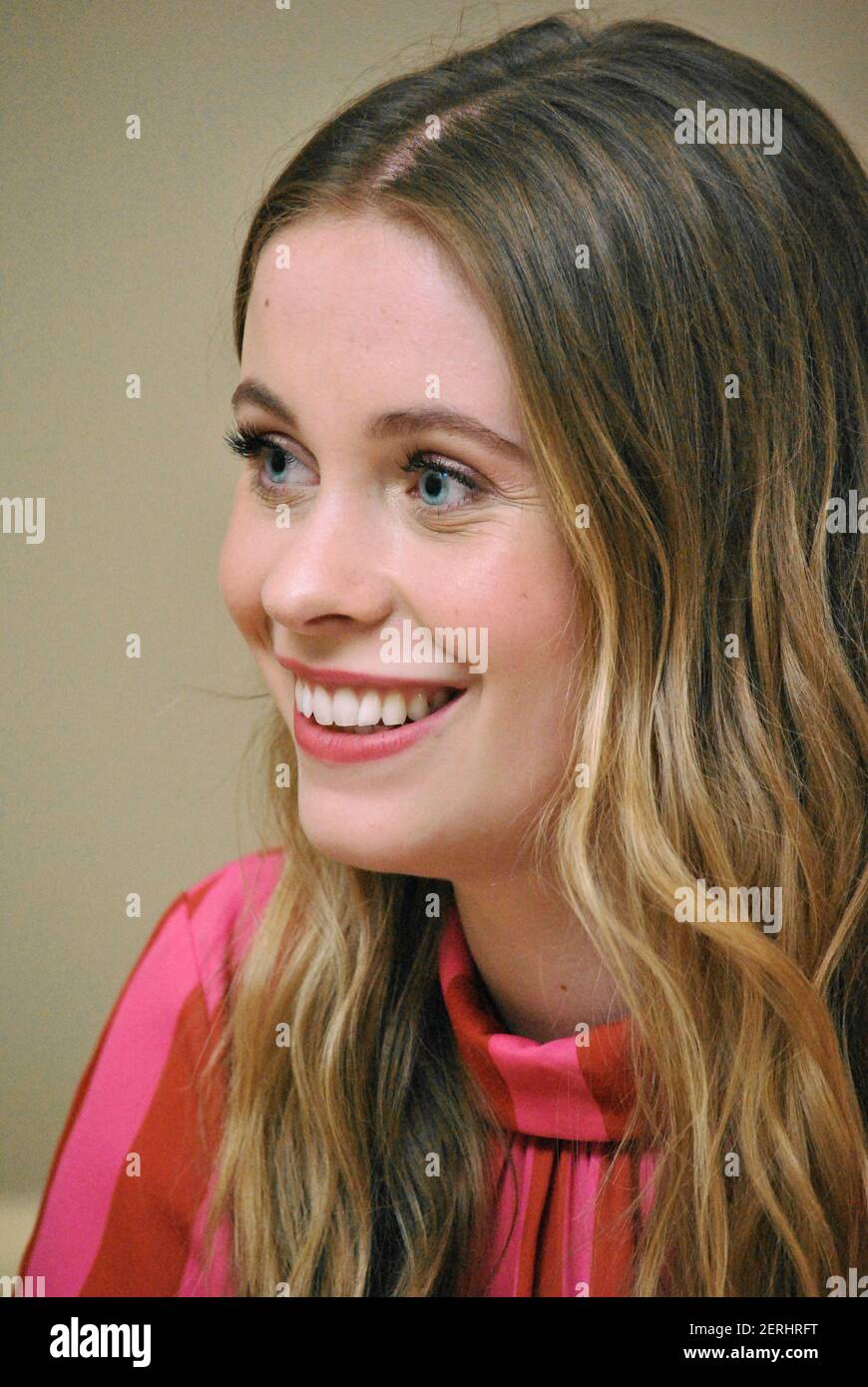 Sorcha Groundsell at the Hollywood Foreign Press Association press ...