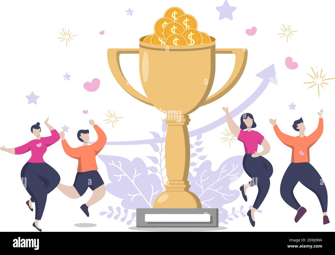 Winner Investments Flat Illustration for Banner Business Solution, Web ...