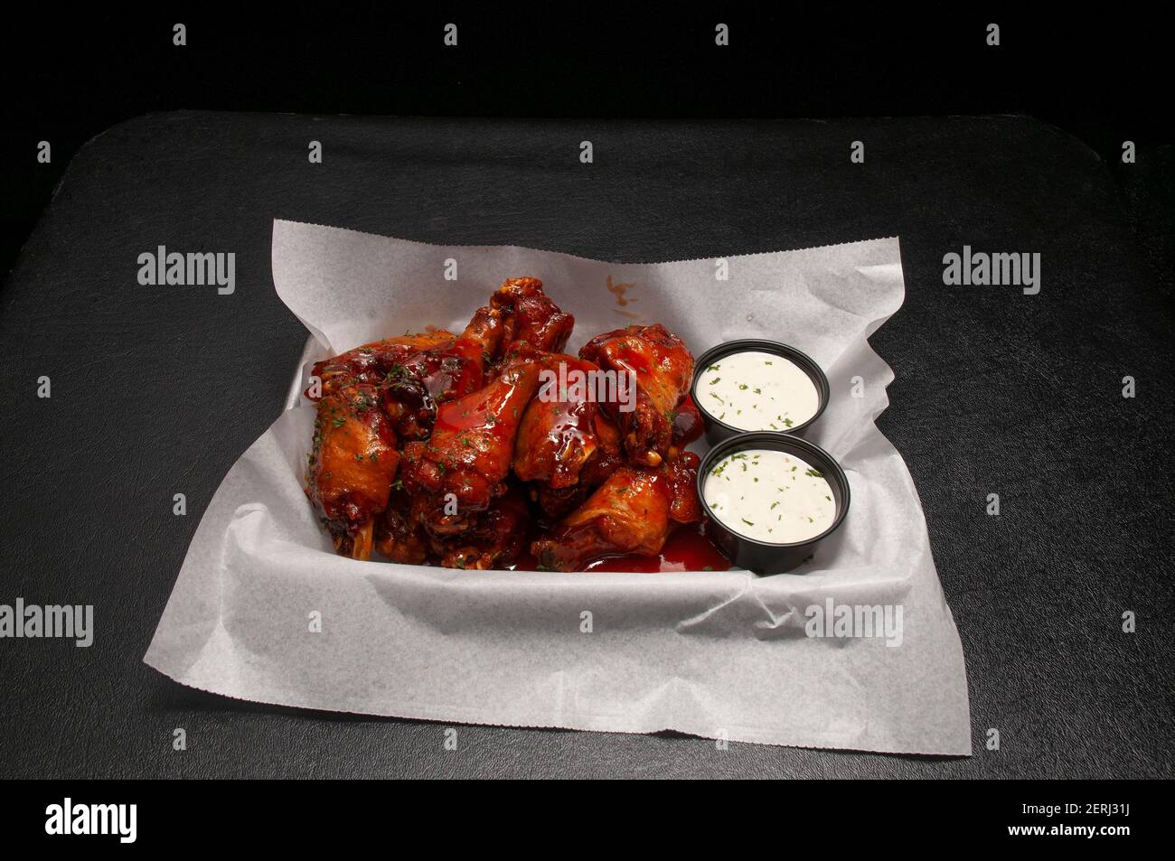 Authentic American cuisine food best known as buffalo hot wings Stock ...