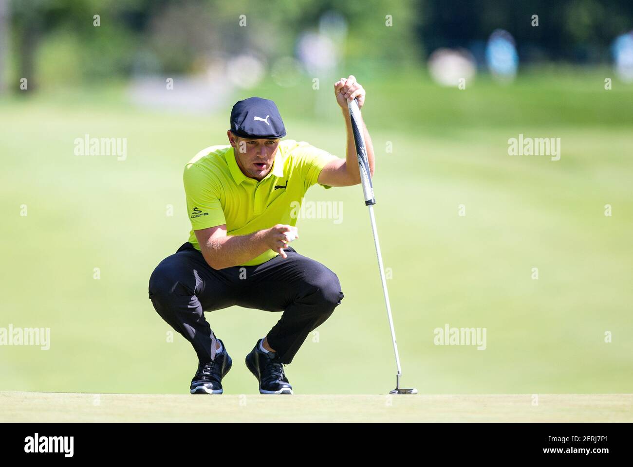 September 2, 2018; Norton, MA, USA; Bryson DeChambeau at the 1st green ...