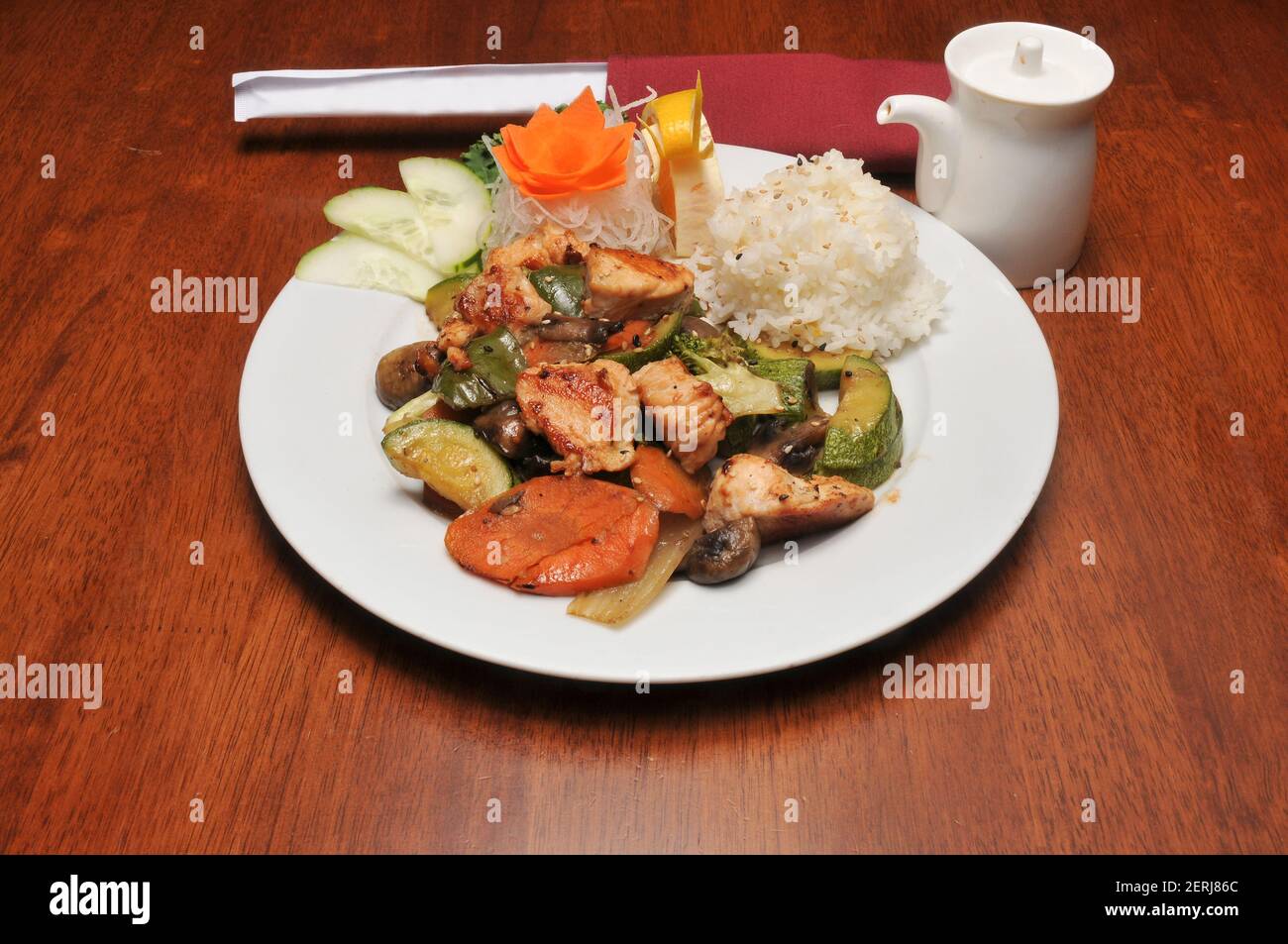 Traditional Japanese cuisine dish known as hibachi chicken Stock Photo ...
