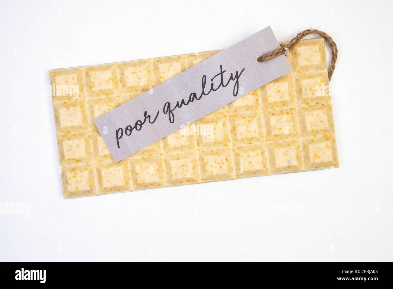 Sweet and delicious whole chocolate bar lies on white background with a ...