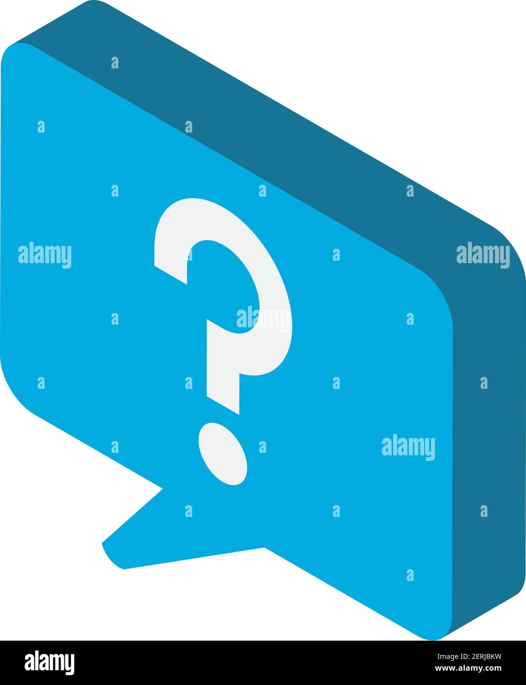 speech bubble question sign vector illustration isometric icon isolated ...