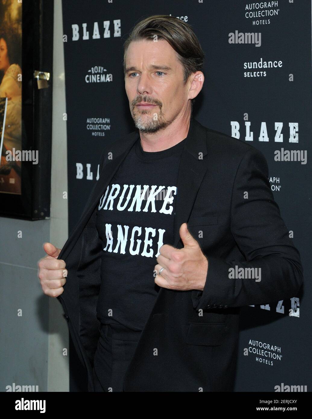 Writer/director Ethan Hawke attends the New York screening of Blaze at ...
