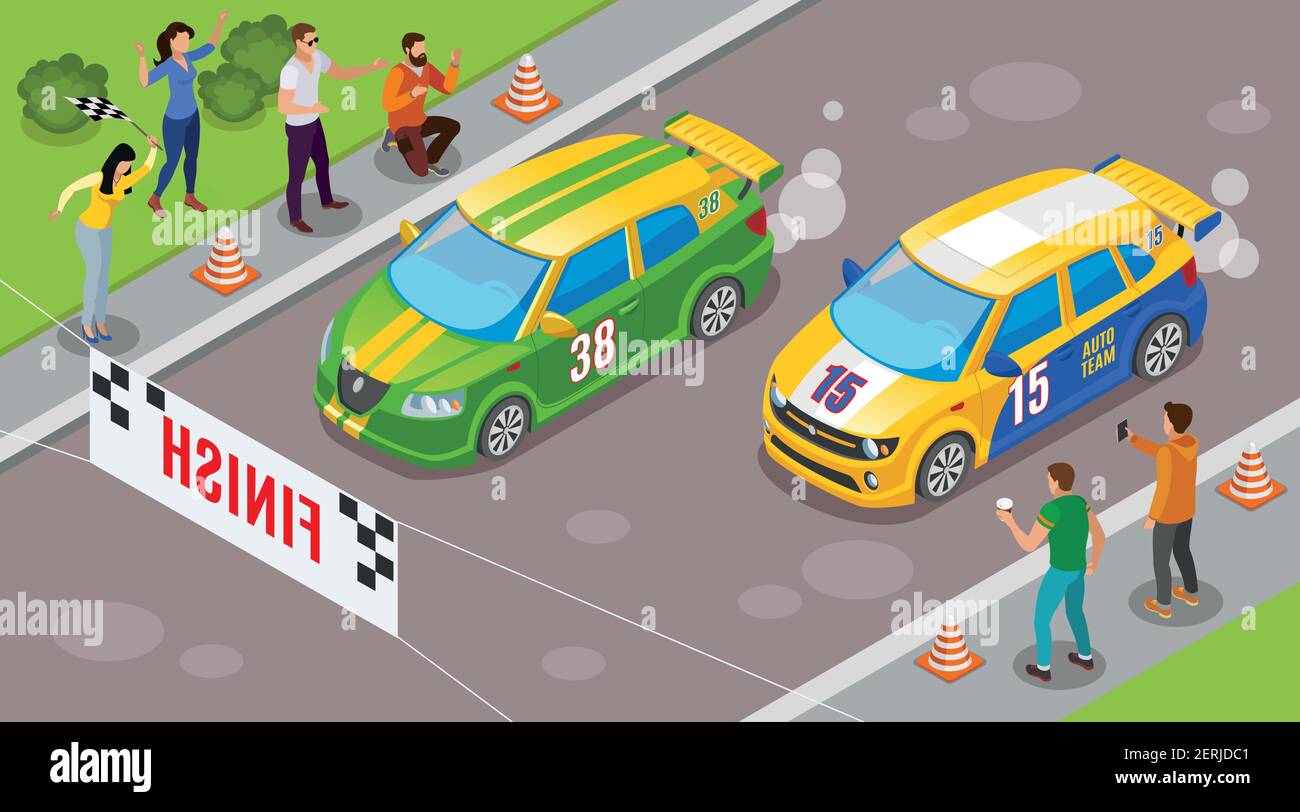 Racing track cars Stock Vector Images - Alamy