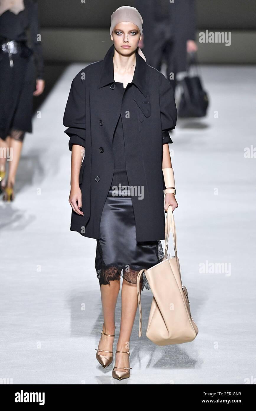 Model Mathilde Henning walks on the runway during the Tom Ford Fashion ...