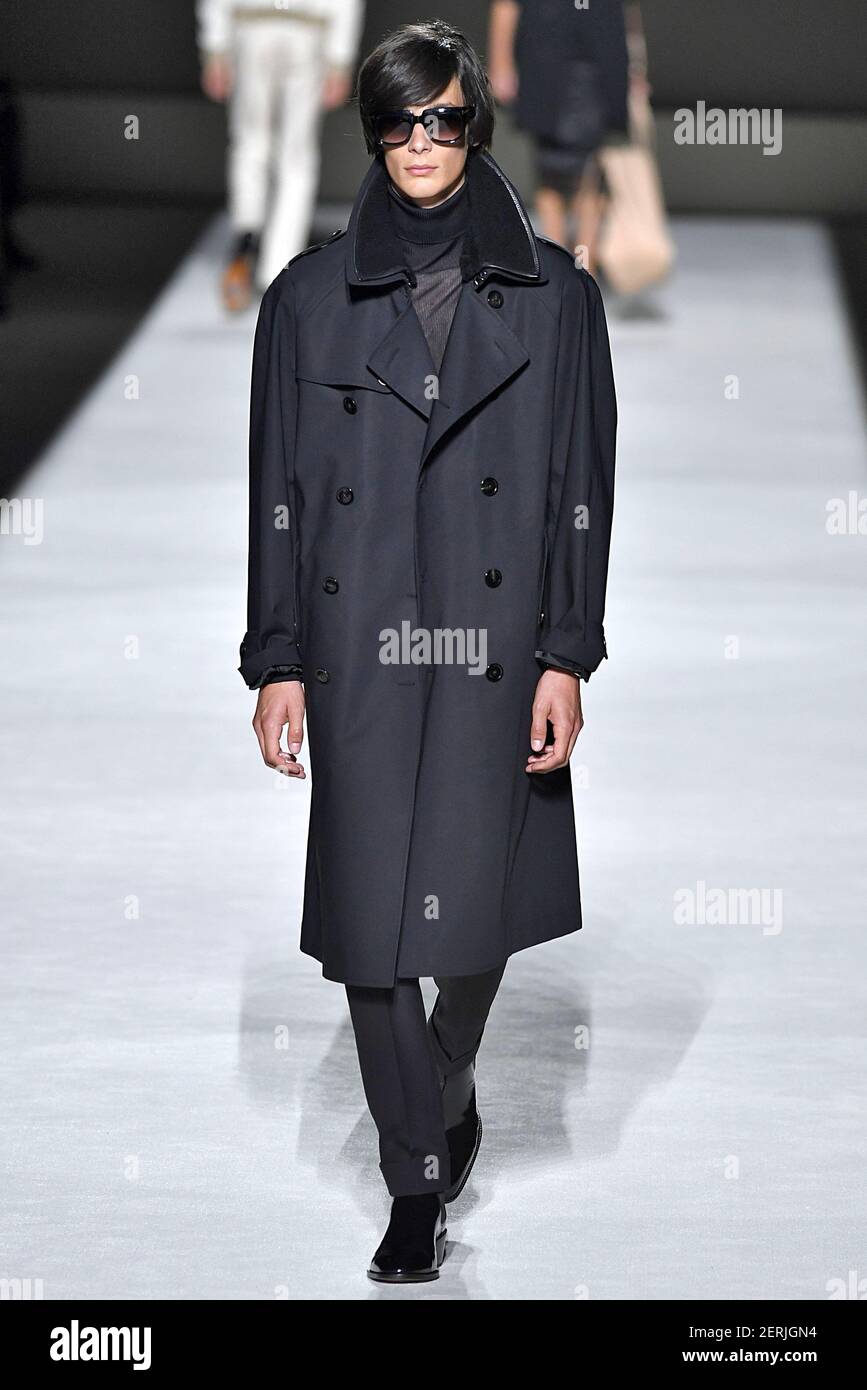 Model Anton Jaeger walks on the runway during the Tom Ford Fashion Show ...