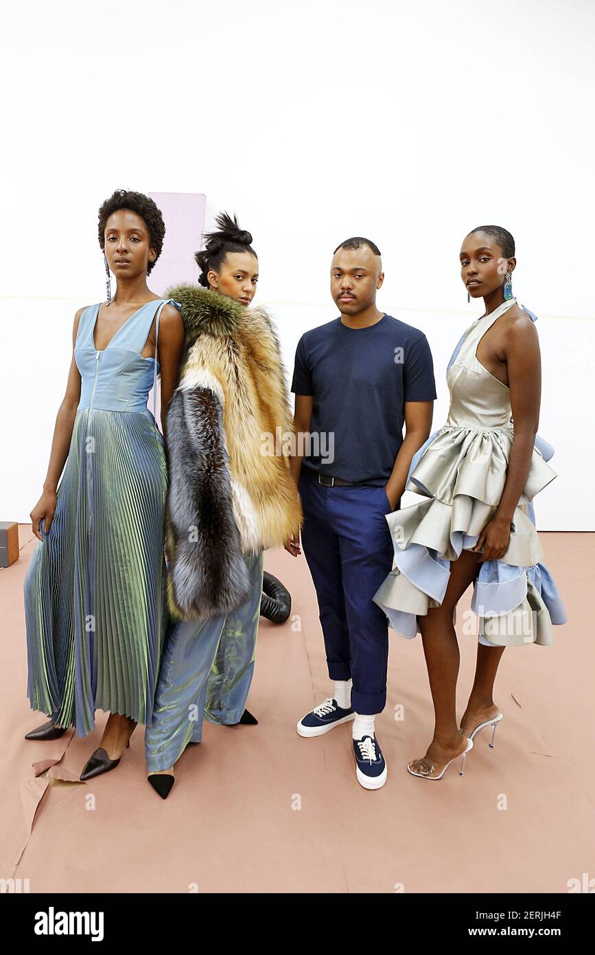 Designer Christopher John Rogers poses during the Christopher John ...