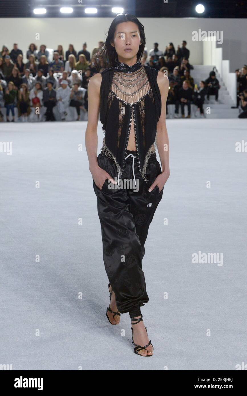 Model Liu Wen walks on the runway during the Alexander Wang Fashion ...