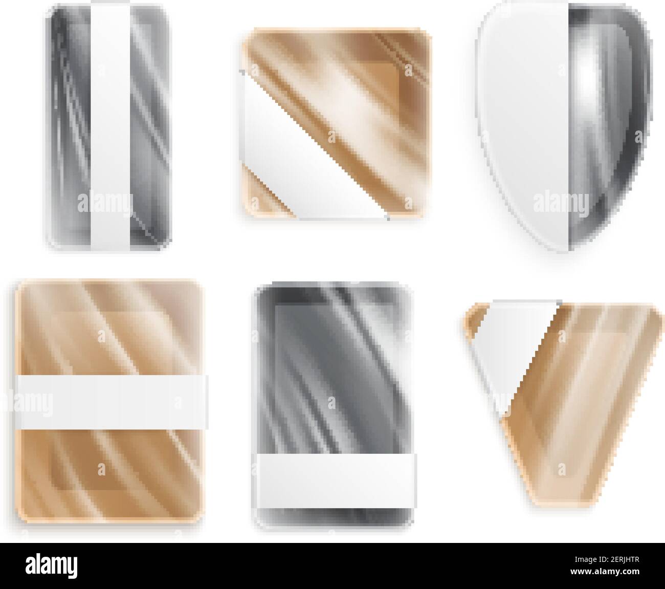 Plastic metal or ceramic utensils of different shapes packed in ...