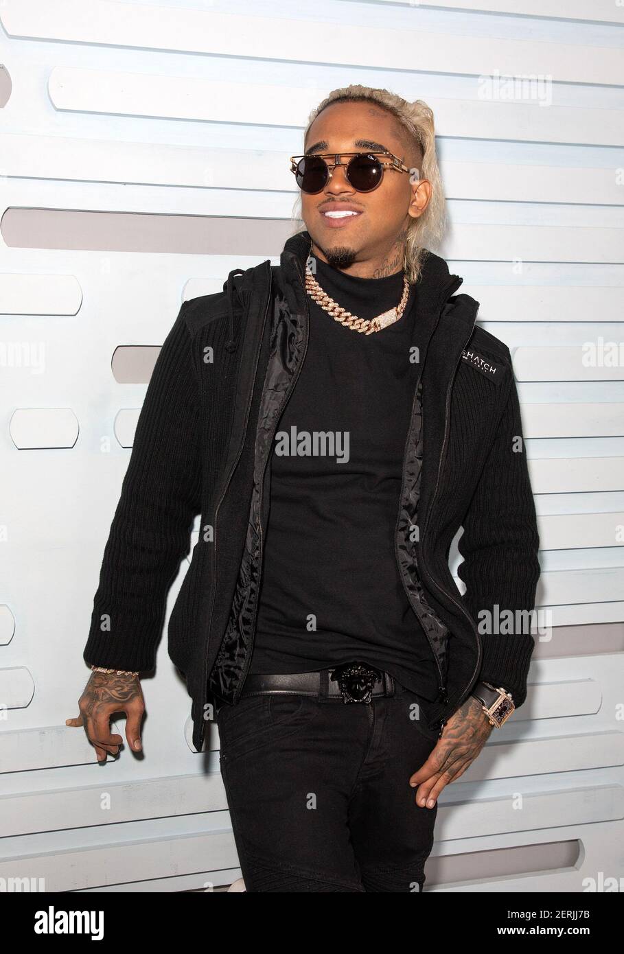 MIAMI, FL-SEPT 7: Latin Urban singer Bryant Myers posses during ...