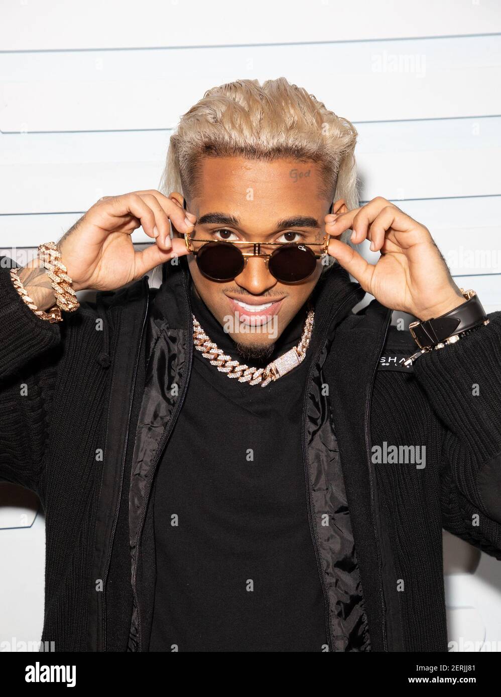 MIAMI, FL-SEPT 7: Latin Urban singer Bryant Myers posses during ...