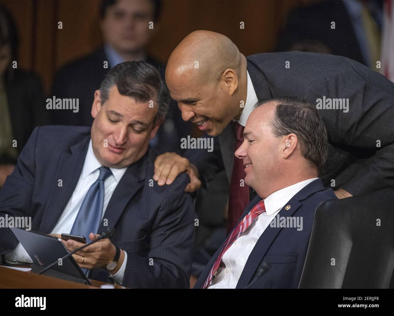 United States Senators Ted Cruz (Republican of Texas), left, Cory ...