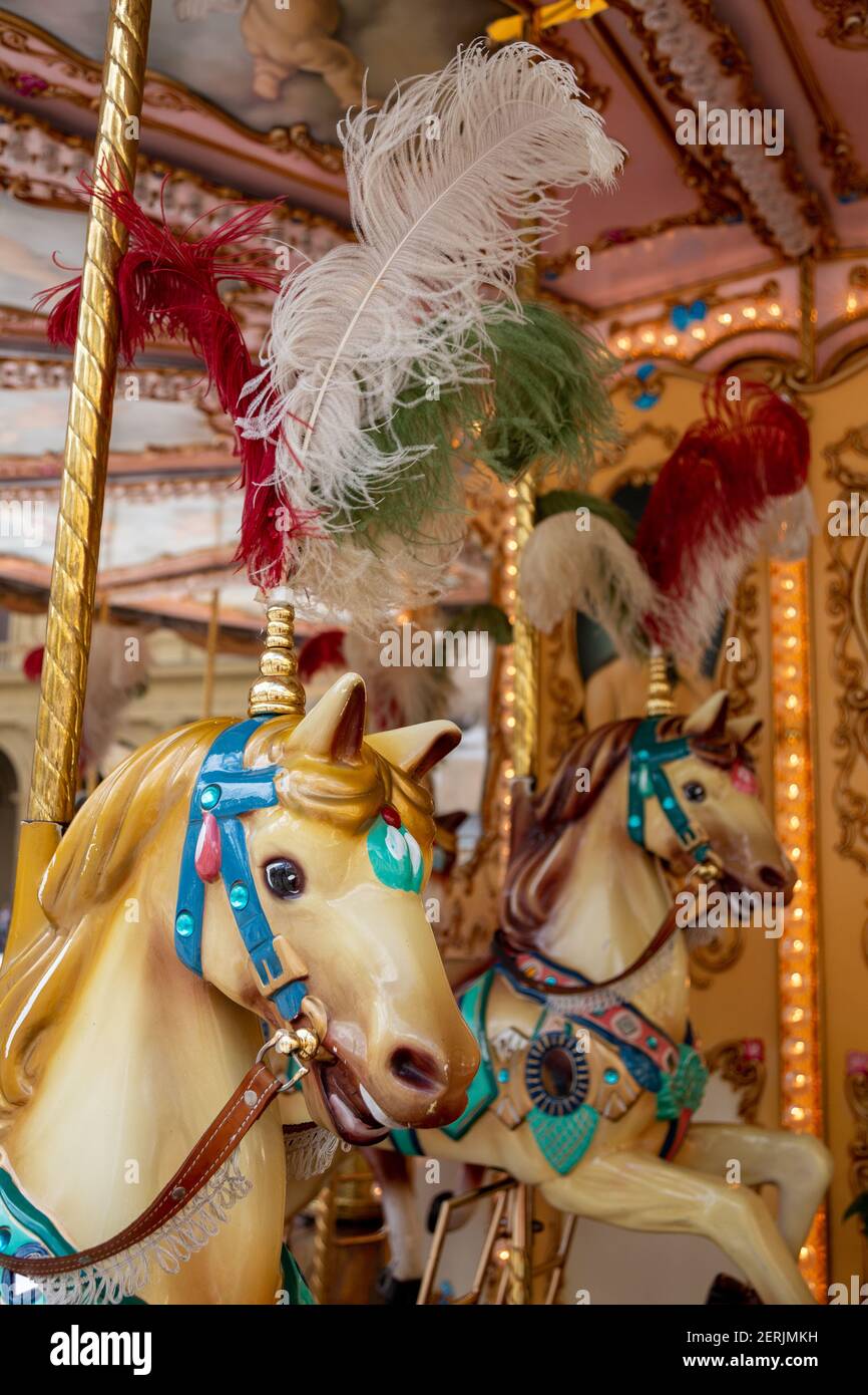 Merry go round horses hi-res stock photography and images - Alamy