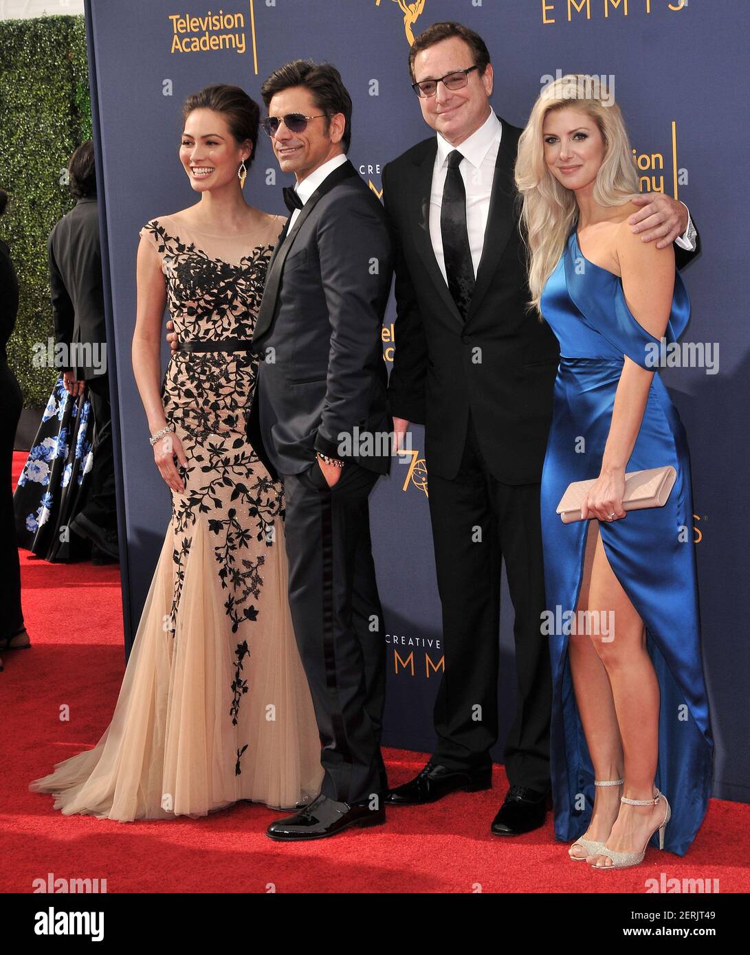 (L-R) Caitlin McHugh, John Stamos, Bob Saget and Kelly Rizzo at the ...