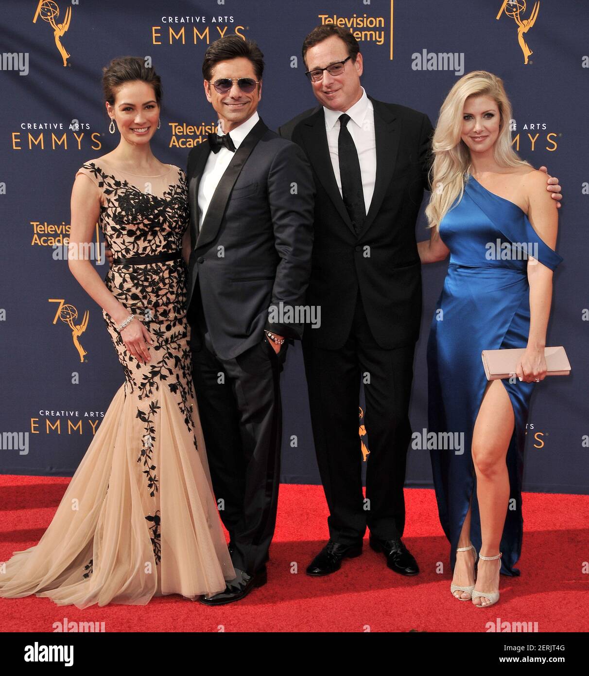(L-R) Caitlin McHugh, John Stamos, Bob Saget and Kelly Rizzo at the ...