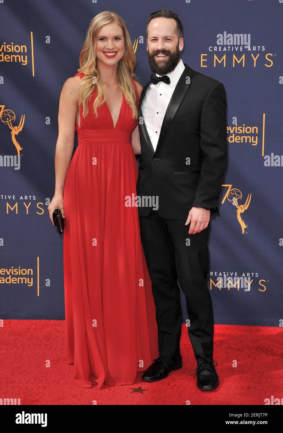 Leah Roach and Byron Slaybaugh at the 2018 Creative Arts Emmy Awards ...