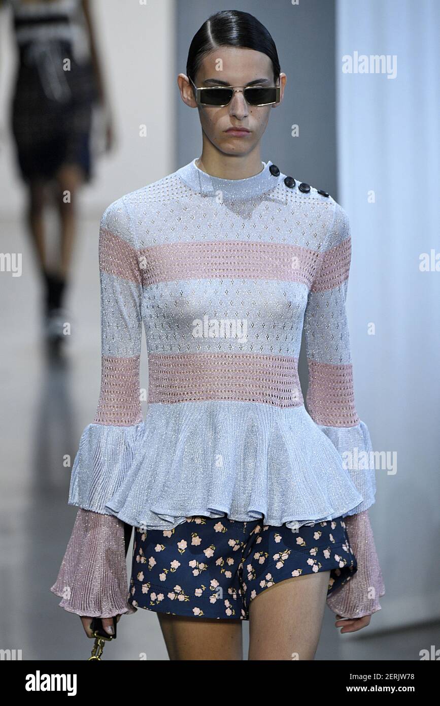 Model Cyrielle Lalande walks on the runway during the Self-Portrait ...