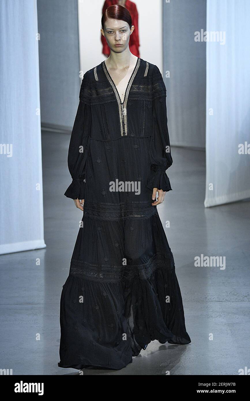 Model Remington Williams walks on the runway during the Self-Portrait ...