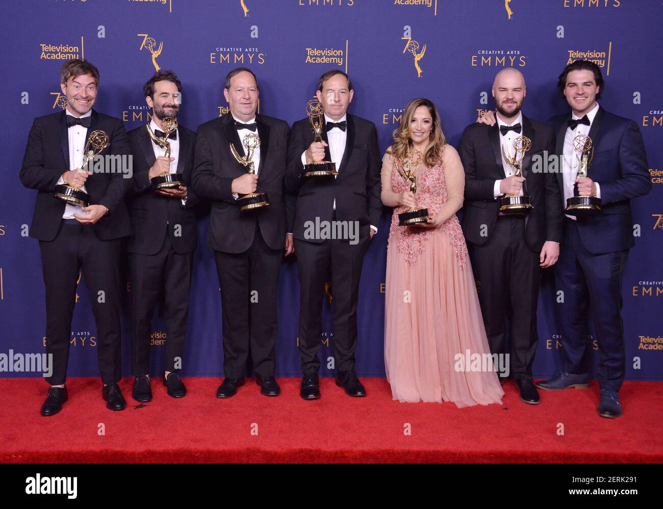 Mark Duplass, left, Jay Duplass, Josh Braun, Dan Braun, Juliana Lembi ...