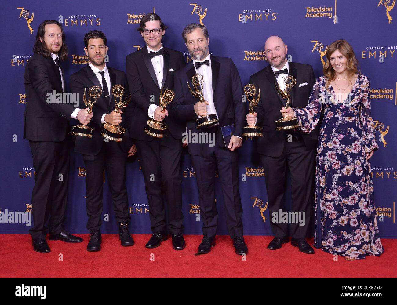 Michael Bonfiglio, left, Joe Beshenkovsky, Sam Fishell, Judd Apatow ...