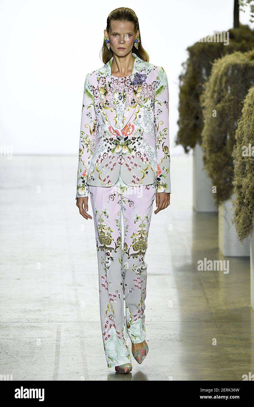 Model walks on the runway during the Badgley Mischka Fashion Show ...
