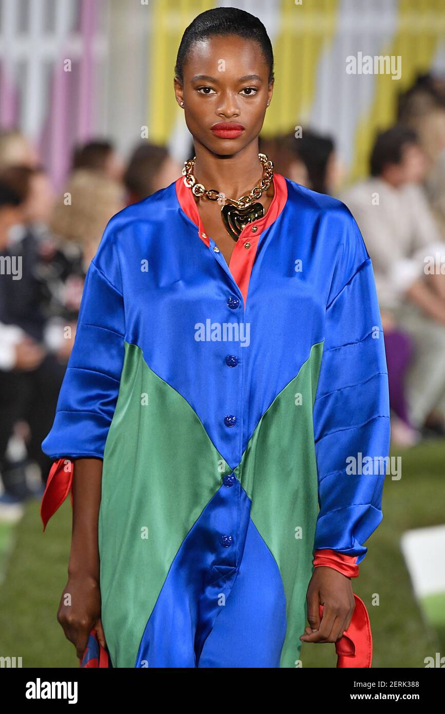 Model Mayowa Nicholas walks on the runway during the Escada Fashion ...