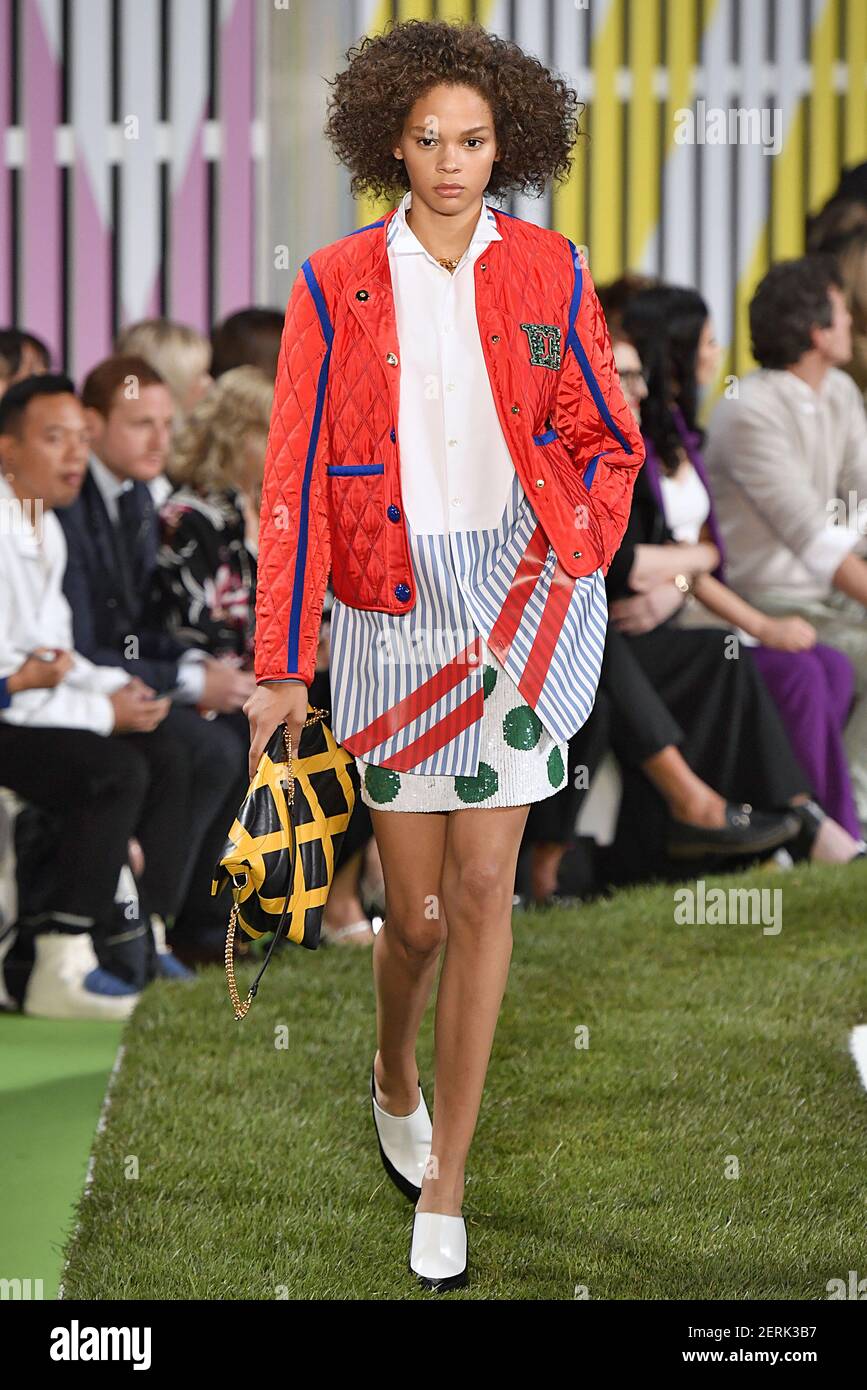 Model Hiandra Martinez walks on the runway during the Escada Fashion ...