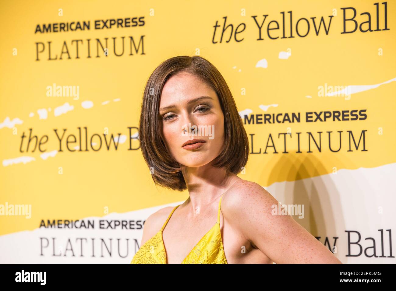 Model Coco Rocha poses on the Yellow carpet at the Yellow Ball, hosted ...