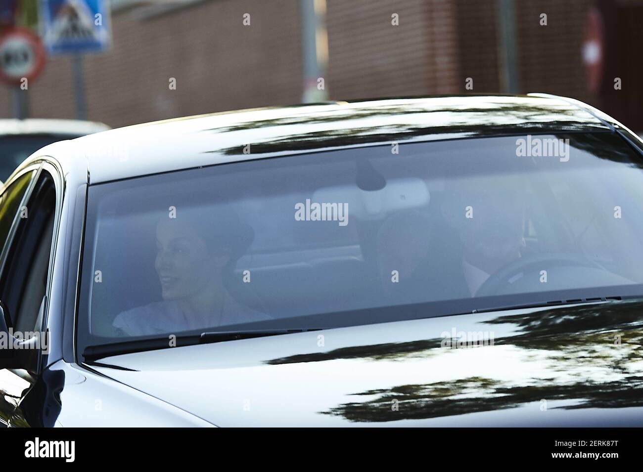 11-09-2018 Spain King Felipe and Queen Letizia driving Princess Sofia ...