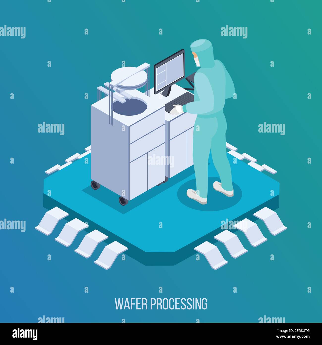 Semicondoctor production isometric composition with wafer processing ...