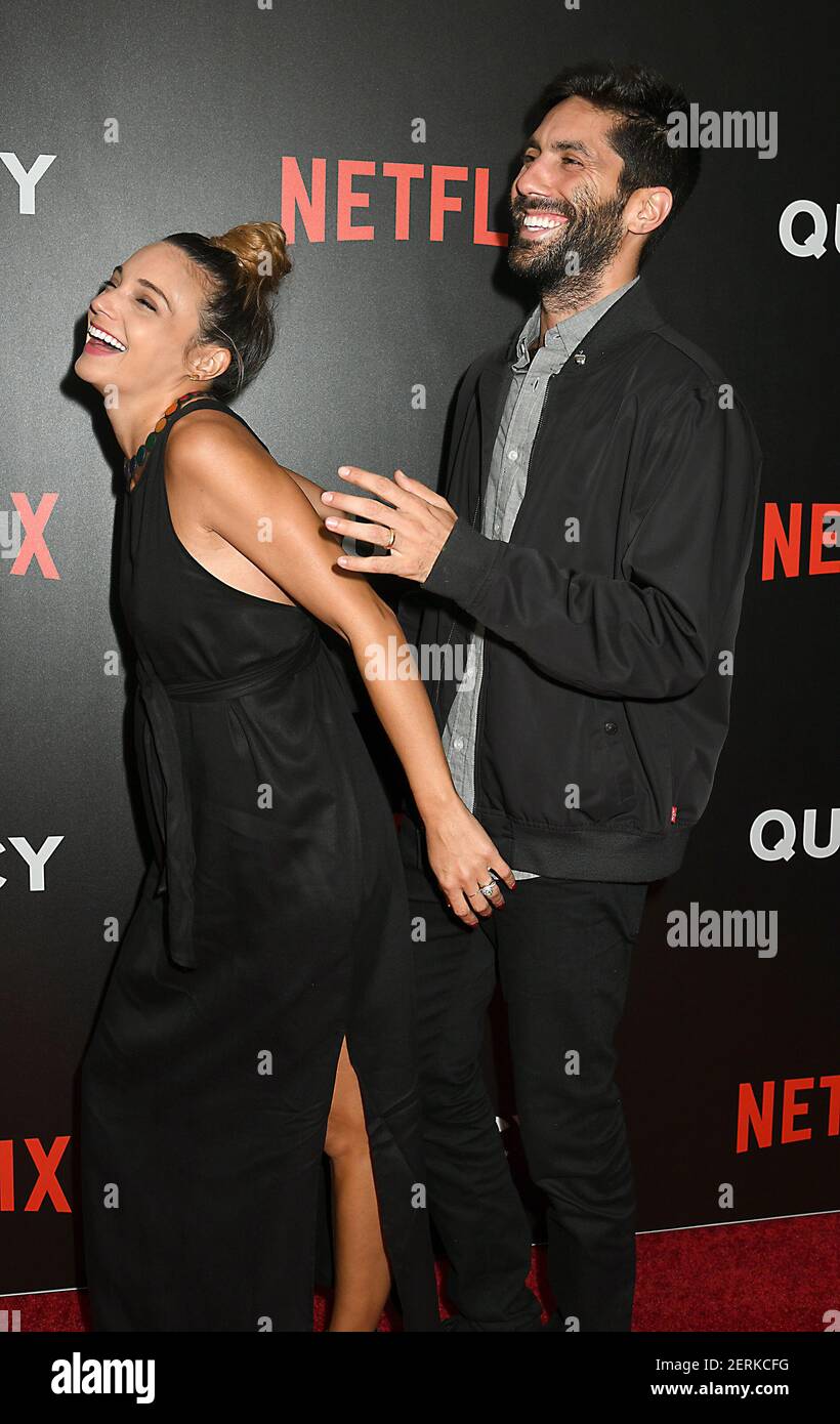 Nev Shulman and his wife Laura Perlongo attend the Netflix movie ...