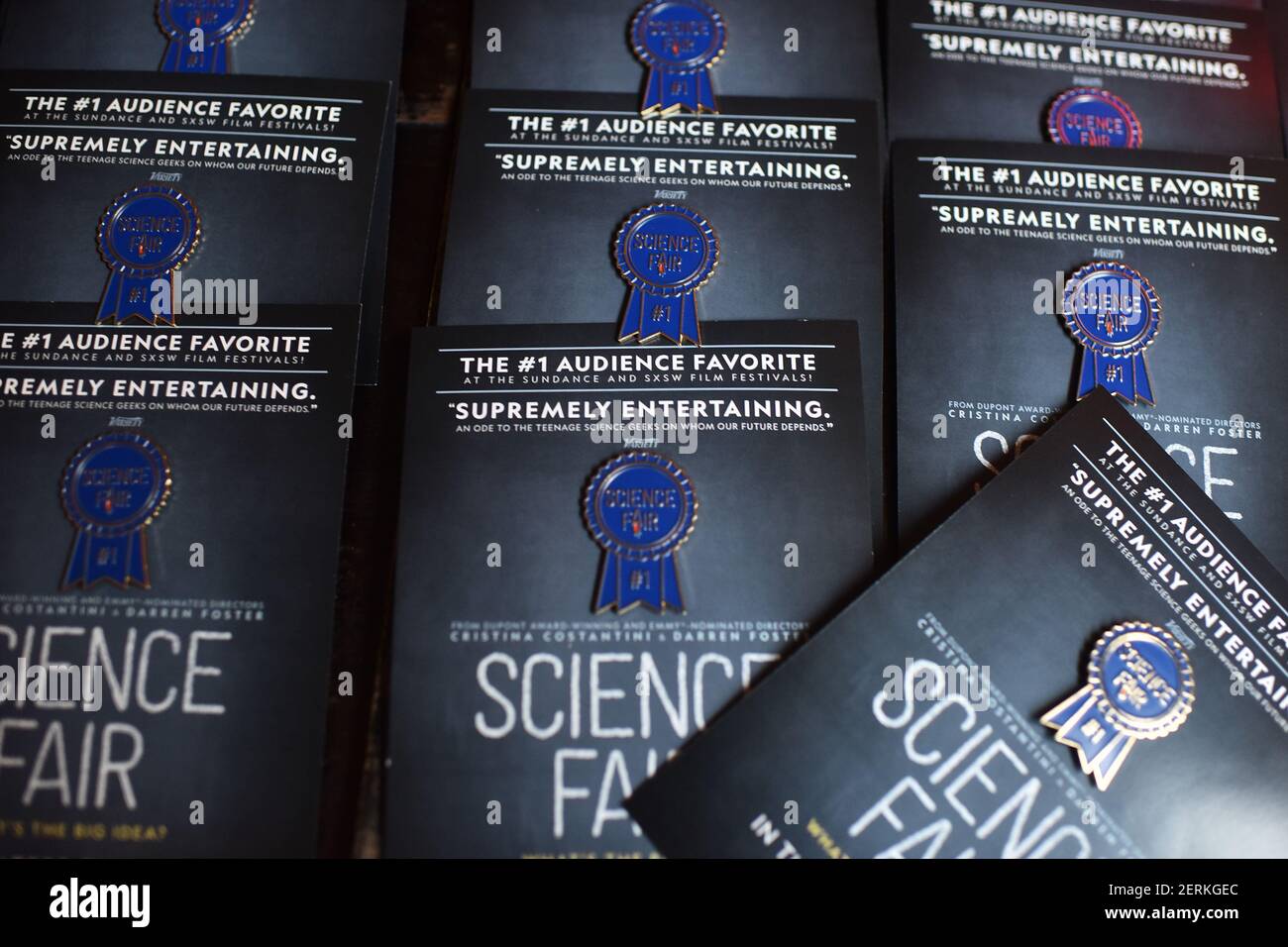 NEW YORK - SEPTEMBER 13: Gift pins for attending guest on display the ...