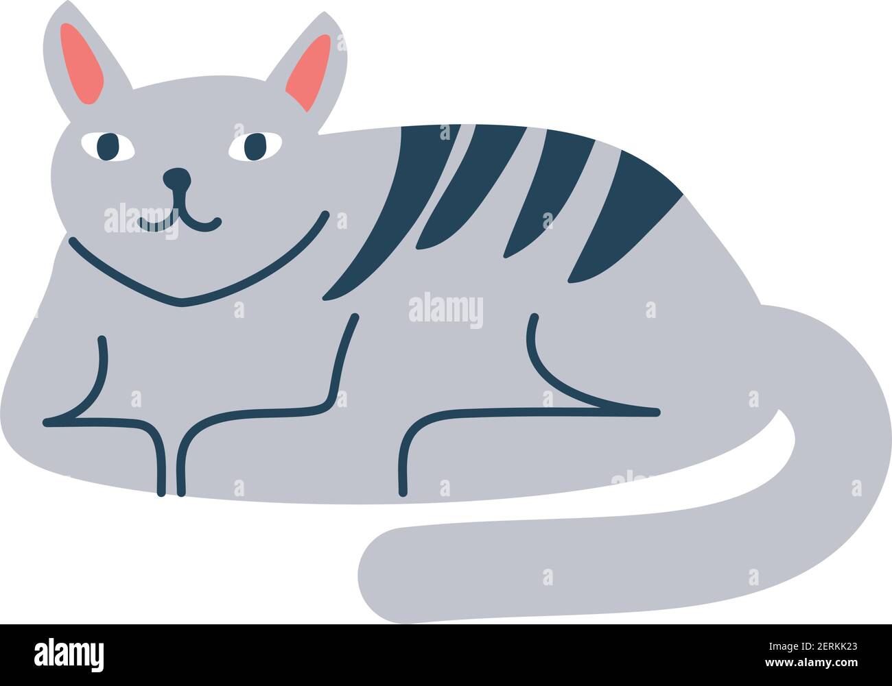 cute cat resting pet cartoon Stock Vector Image & Art - Alamy