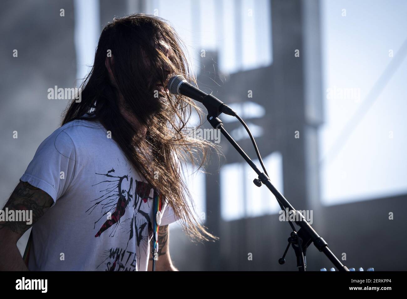 Stephen Brodsky of Piebald performs in Douglas Park during Riot Fest ...