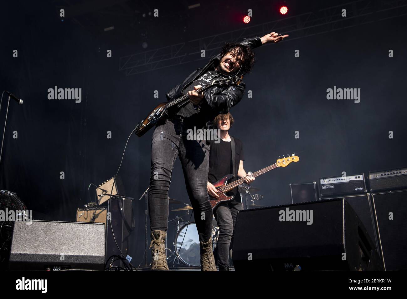 Jordan Cook of Reignwolf performs in Douglas Park during Riot Fest ...