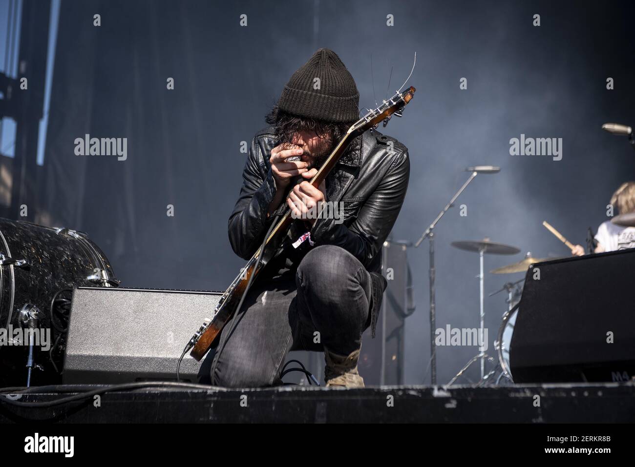 Jordan Cook of Reignwolf performs in Douglas Park during Riot Fest ...