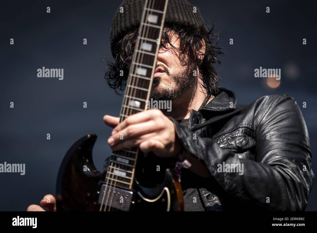 Jordan Cook of Reignwolf performs in Douglas Park during Riot Fest ...