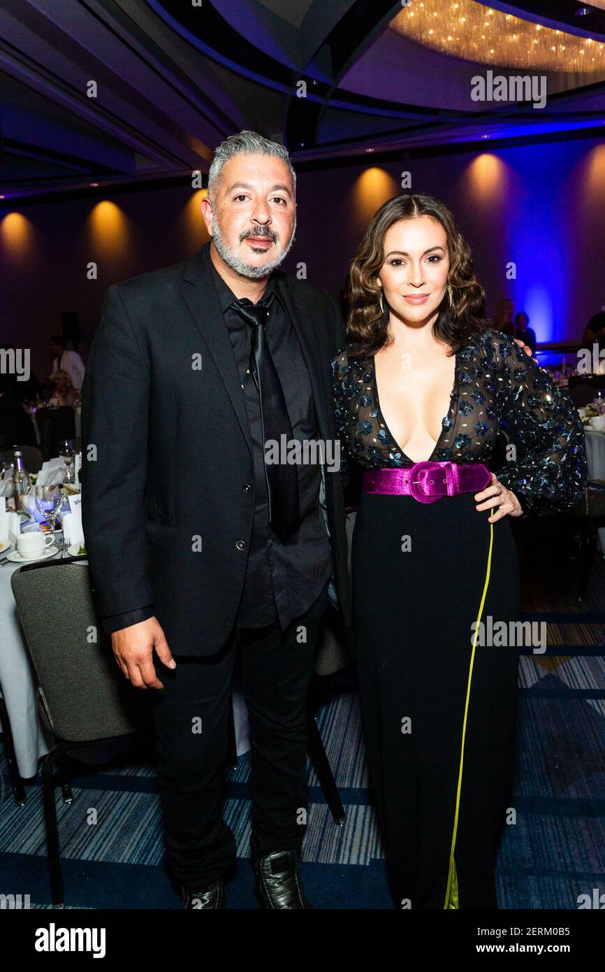 SAN FRANCISCO, CA - September 15 - Alaa Khaled and Alyssa Milano attend GLAAD Gala San Francisco ...