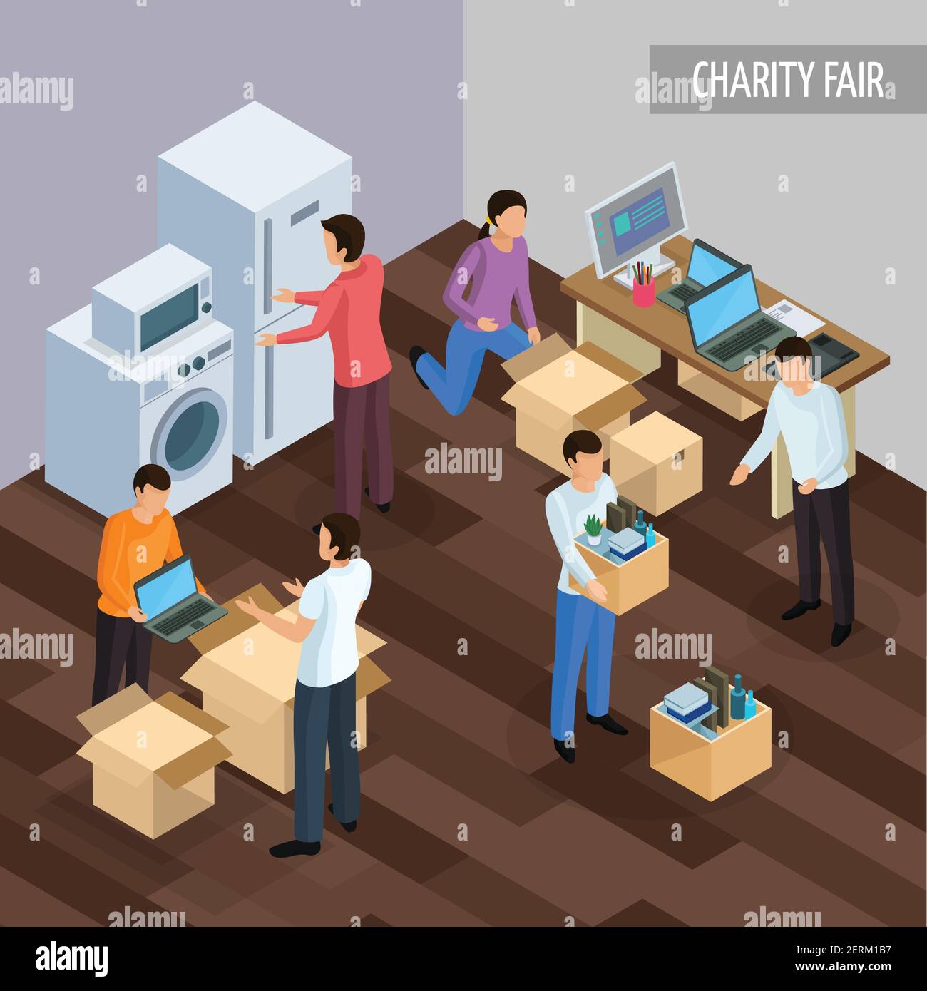 Sharing economy isometric background with human characters of people ...